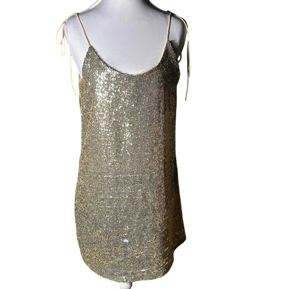 Urban Outfitters | Dresses | Urban Outfitters Gold Sequin Semi Formal ...